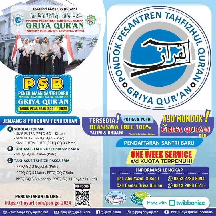 PPTQ GRIYA QUR'AN – Website Resmi Pondok Pesantren Tahfizhul Qur'an Griya Qur'an Surakarta